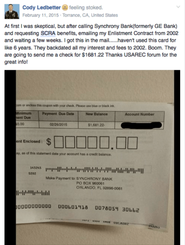 13 Credit Card That Provide a Cash Refund under the SCRA